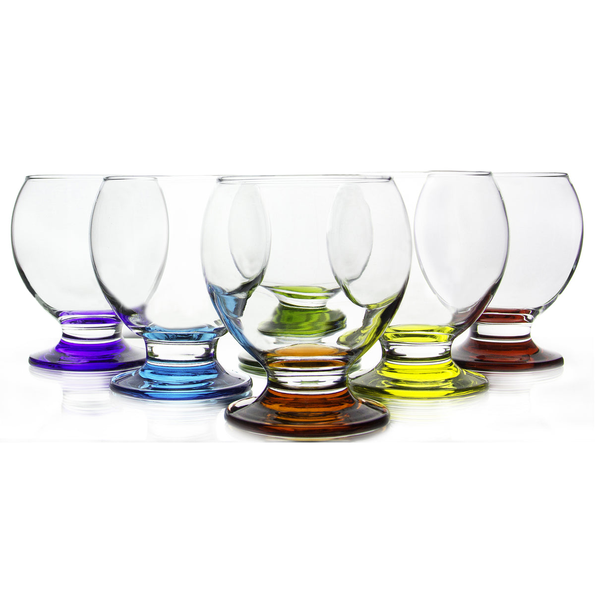 Red Co. Orion Multicolor Footed Goblets, Set of 6 — Red Co. Goods