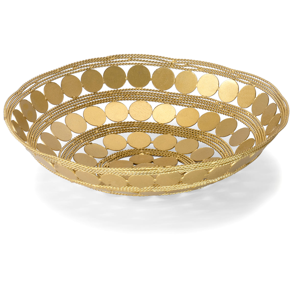 Red Co. Decorative Round Iron Ring Centerpiece Basket Bowl — Red Co. Goods