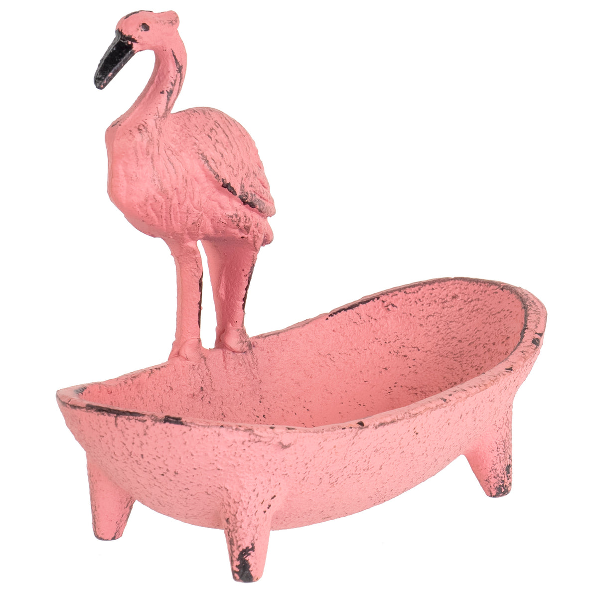 Red Co. Cast Iron Pink Flamingo Soap Dish for Bathroom Sink, Shower — Red Co. Goods