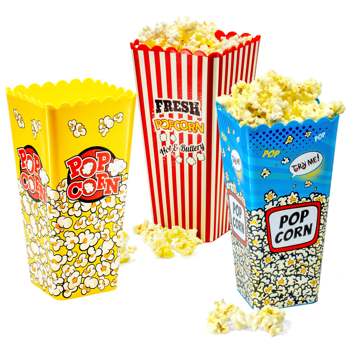 Red Co. Reusable Nesting Movie Theater Themed Popcorn Buckets — Red Co ...