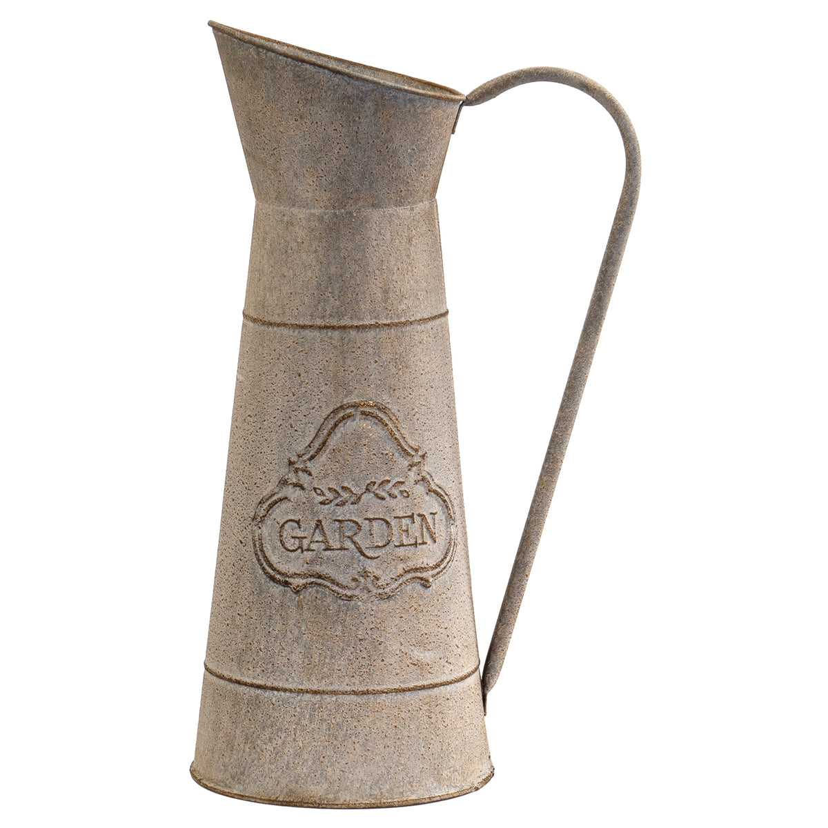 Red Co. Large Long Narrow Pitcher Decorative Stone Beige Metal Pitcher ...