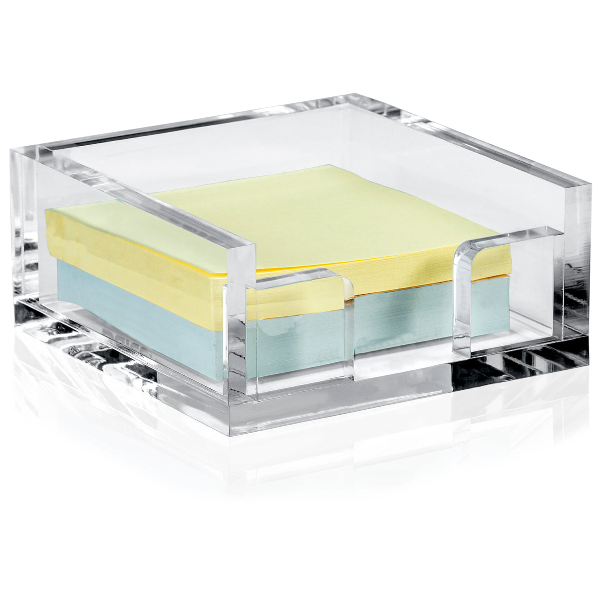 Red Co. Square Clear Acrylic Memo Notepads & Sticky Notes Tray Holder ...